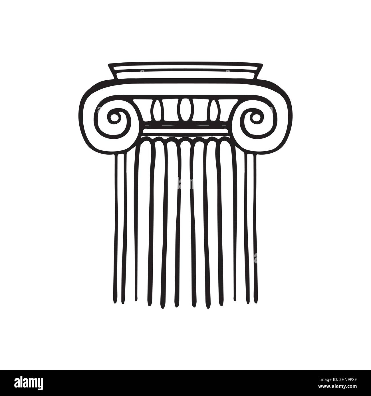 Ionic order. Vector hand drawn illustration of classical capital Stock Vector Image & Art - Alamy