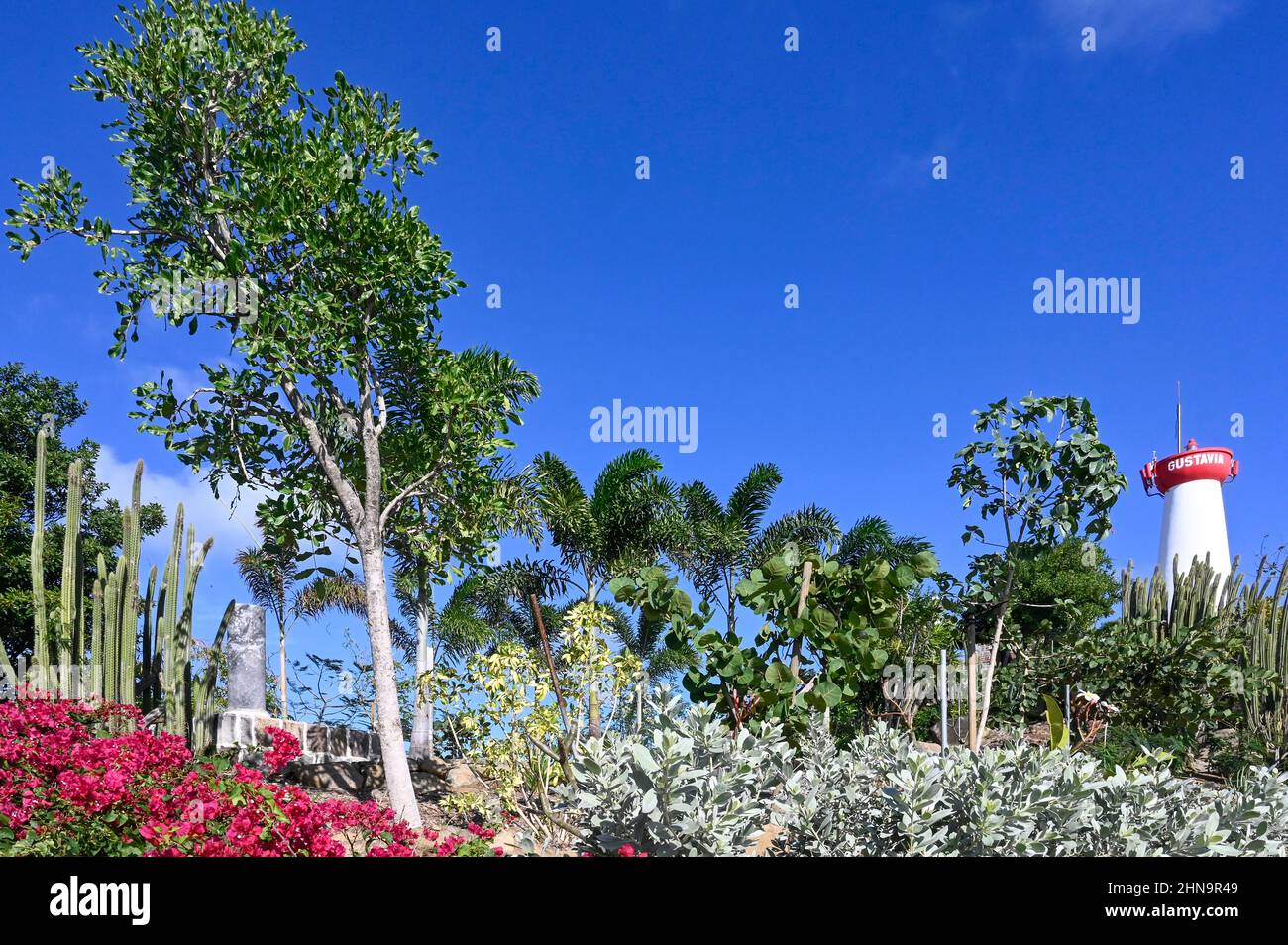 The lighthouse of Gustavia, capital of Saint-Barthélemy in the French ...