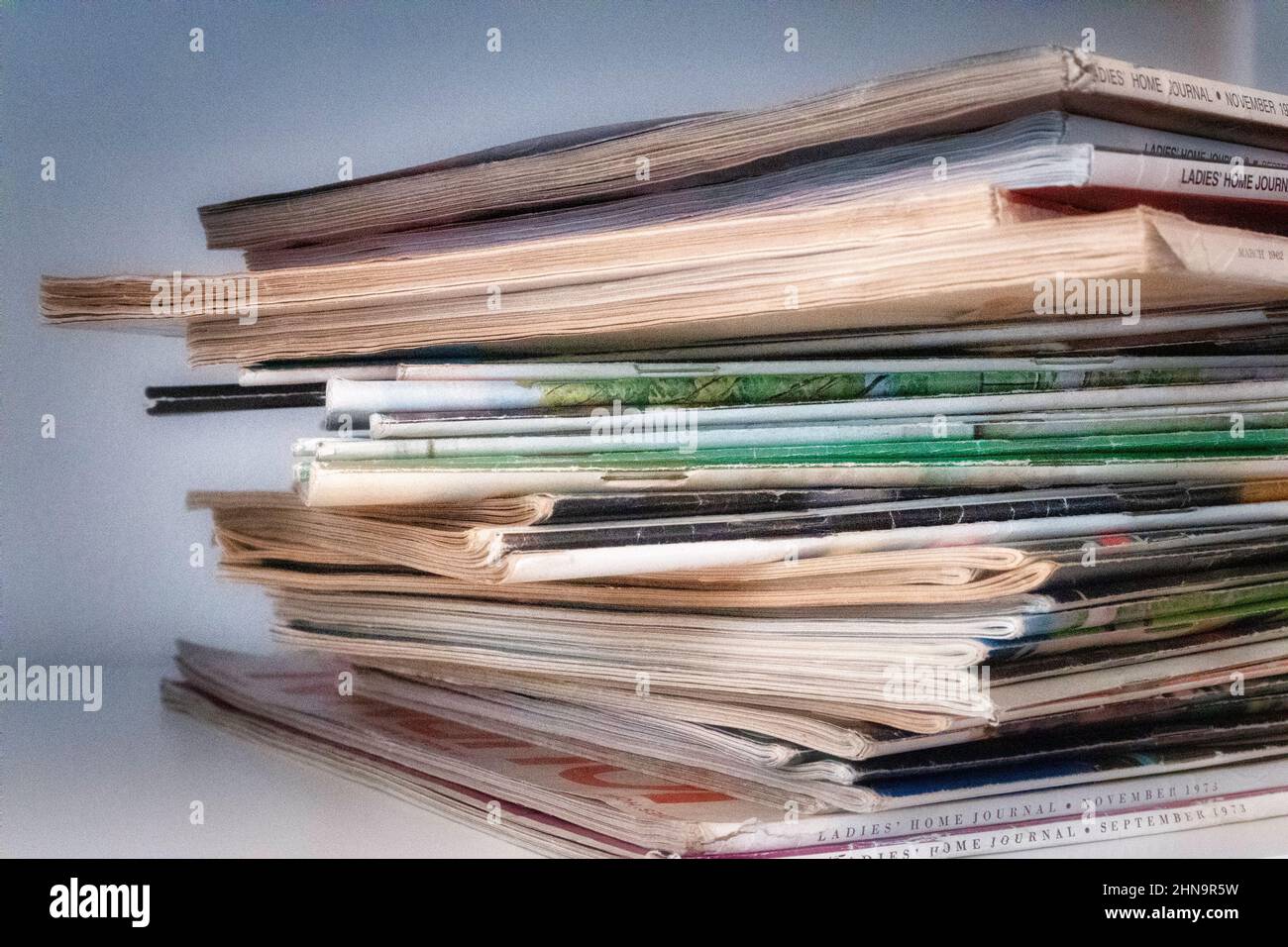 A stack of old magazines, USA Stock Photo - Alamy