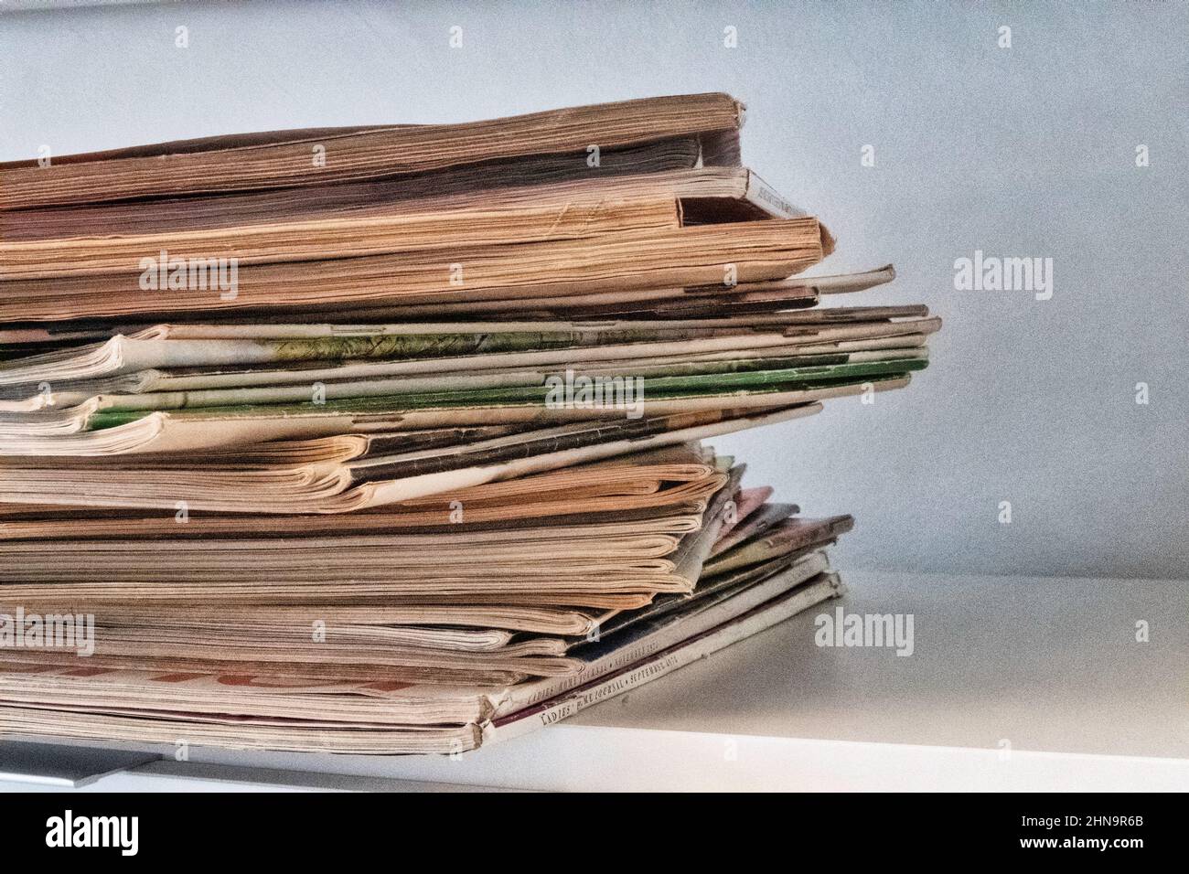 A stack of old magazines, USA Stock Photo - Alamy