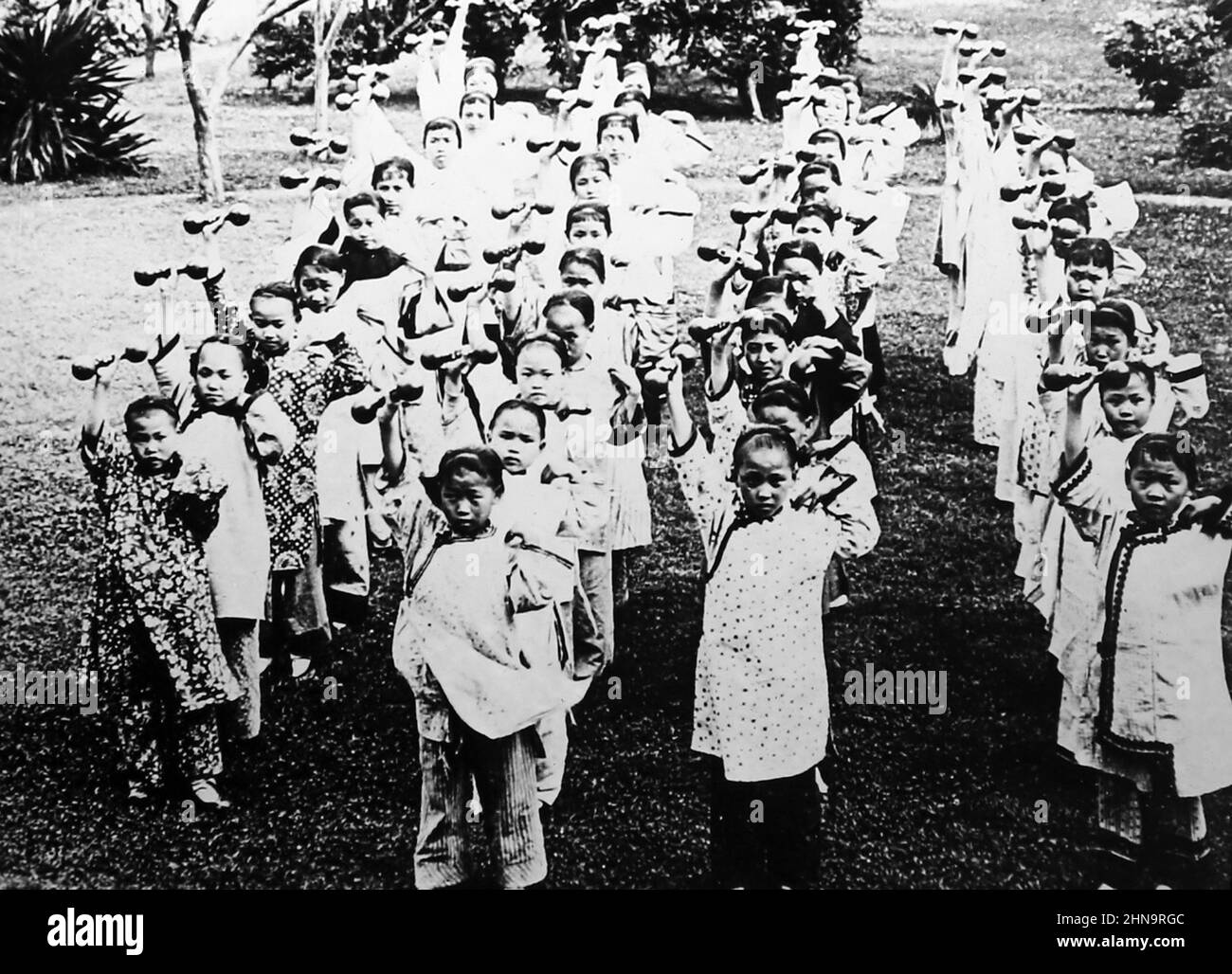 Christian Mission children exercise, China, early 1900s Stock Photo - Alamy