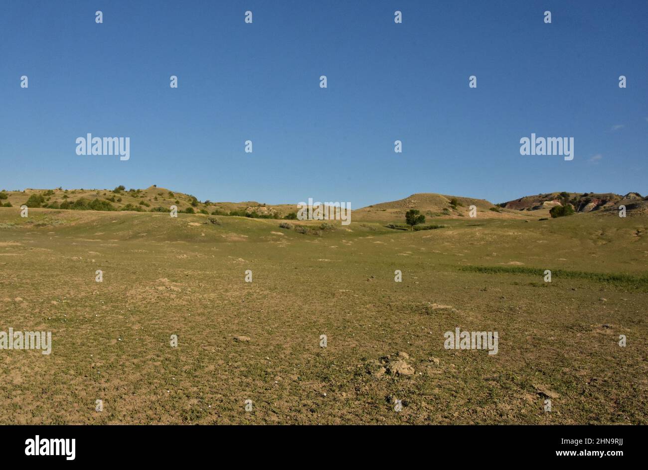 Rugged natural landscape in a remote area of North Dakota Stock Photo ...