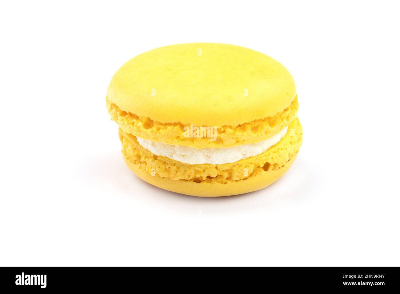 lemon macaron isolated on white background Stock Photo - Alamy