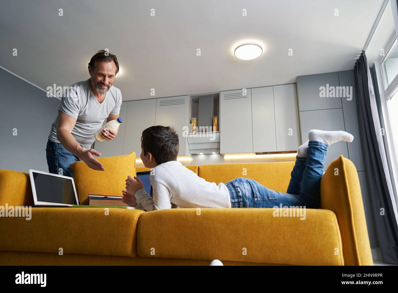 Father reaching out to his son hi-res stock photography and images - Alamy