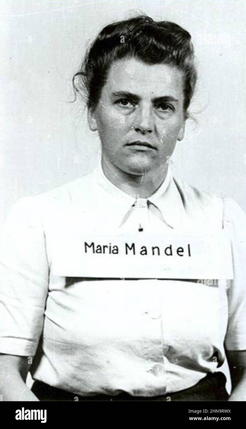 Maria Mandl after her arrest by U.S.A. Army troops on August 10th, 1945 ...