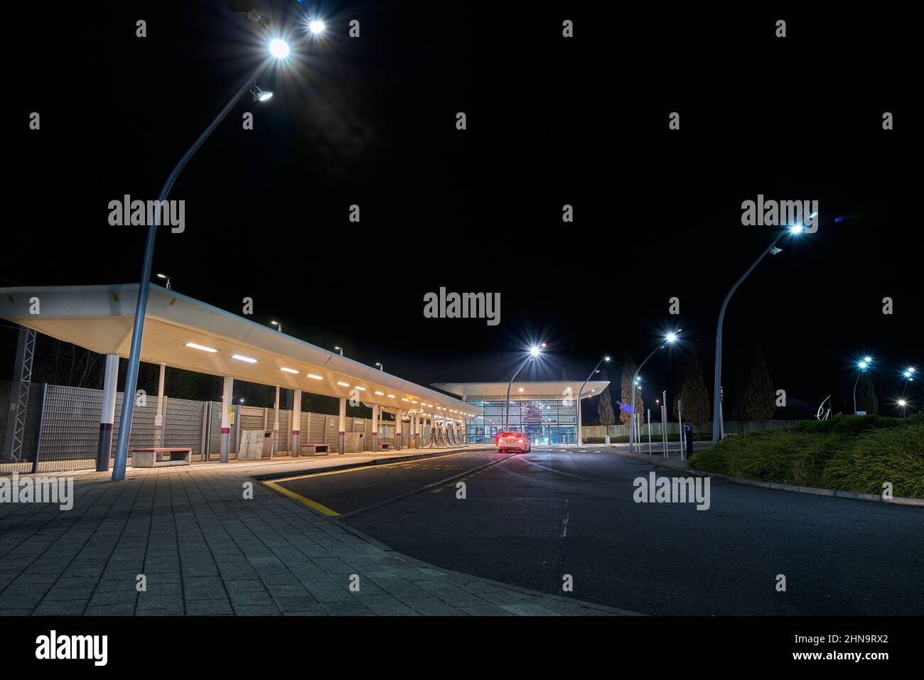 Rail station at Corby, England, at night time Stock Photo - Alamy