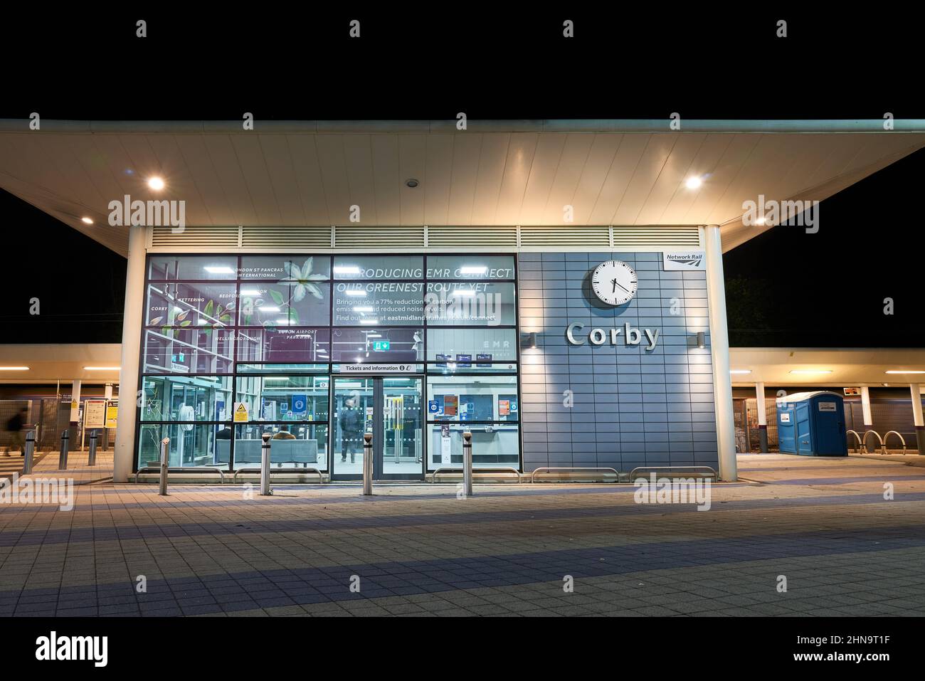 The ticket office and waiting room rail station at Corby, England, at ...