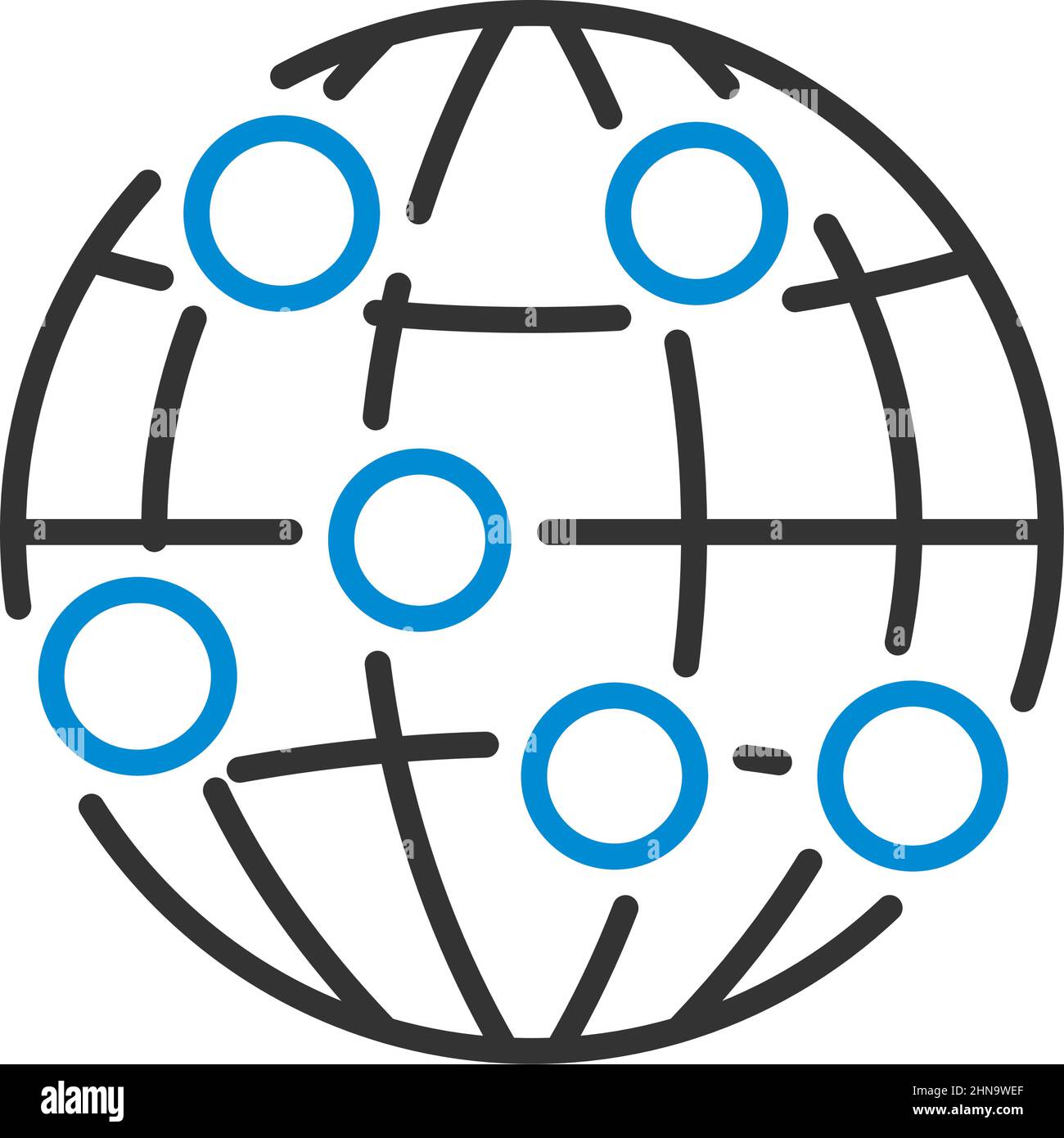 Globe Connection Point Icon. Editable Bold Outline With Color Fill ...