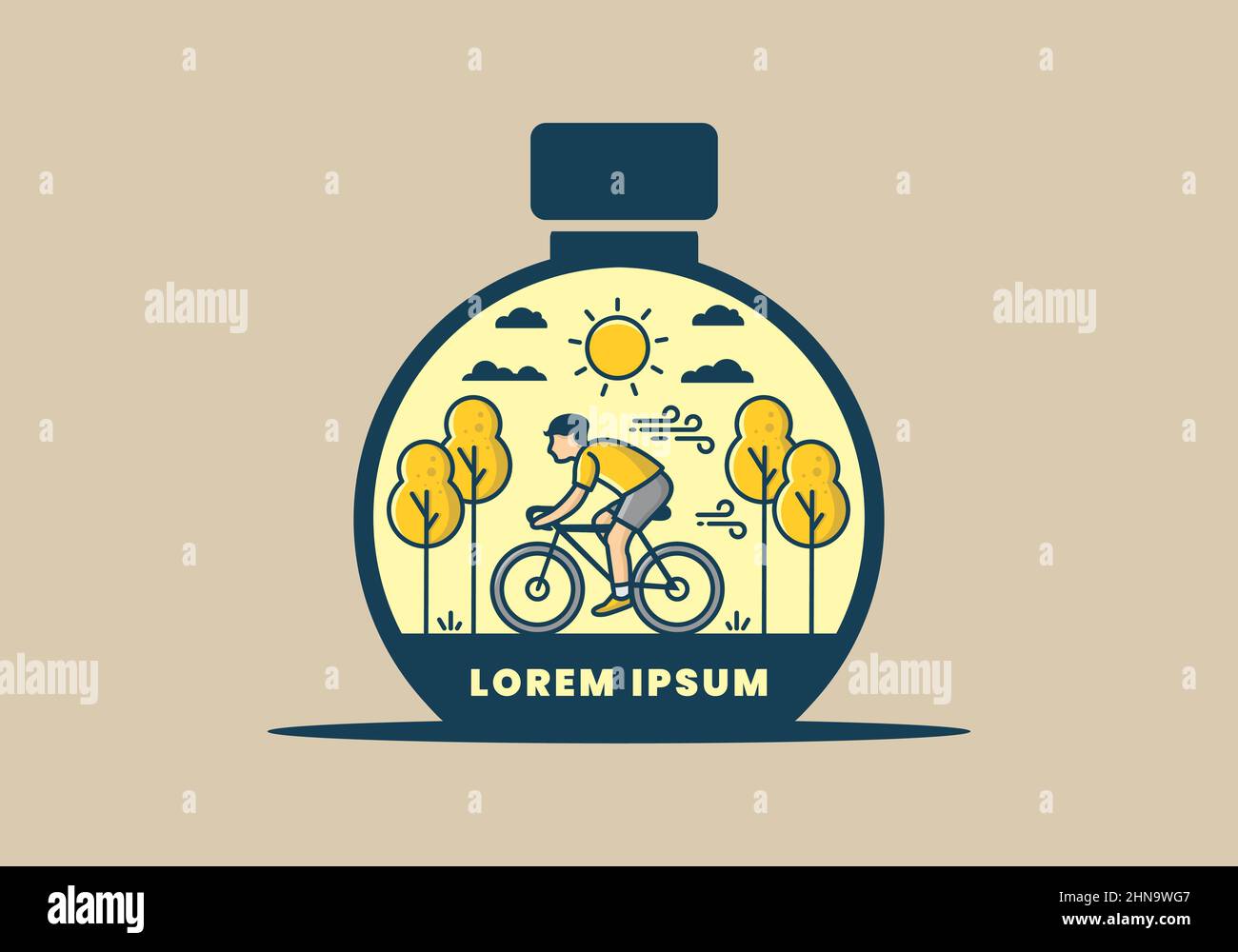 illustration badge of riding bicycle design Stock Vector Image & Art ...