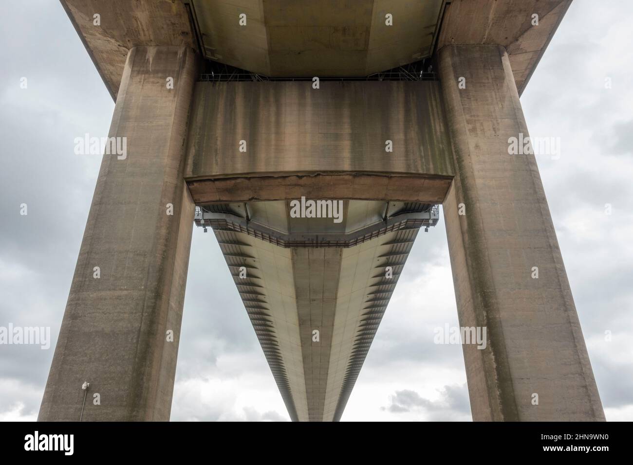 The north bank stantion of the Humber Bridge, a single-span road ...