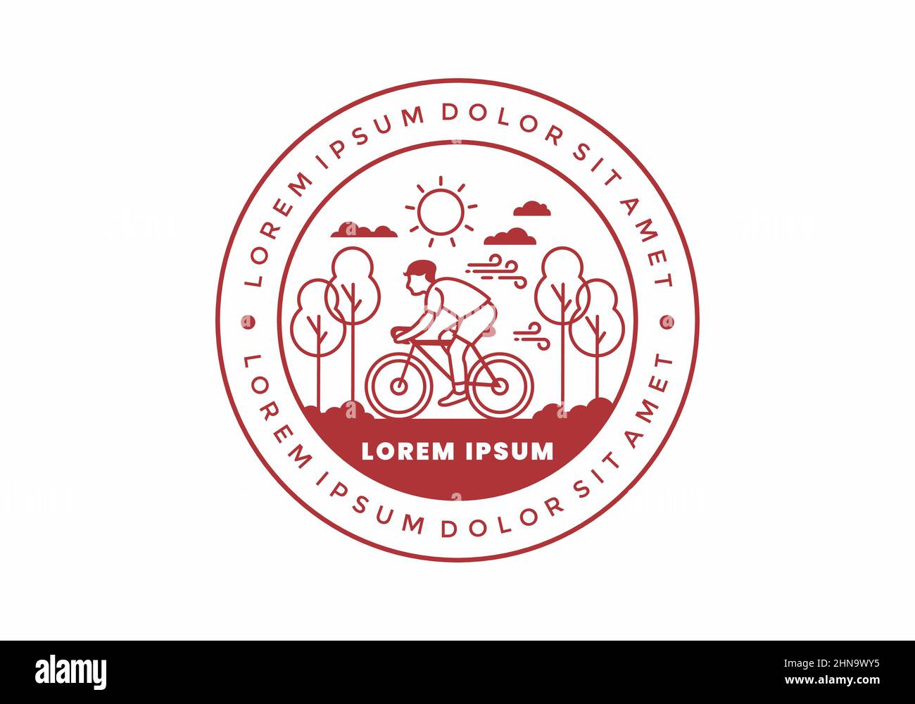 illustration badge of riding bicycle design Stock Vector Image & Art ...
