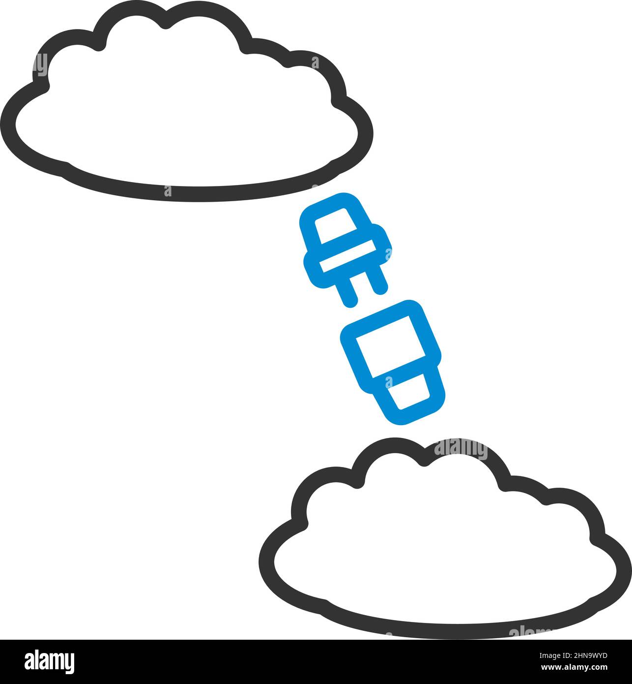 Cloud Connection Icon. Editable Bold Outline With Color Fill Design ...