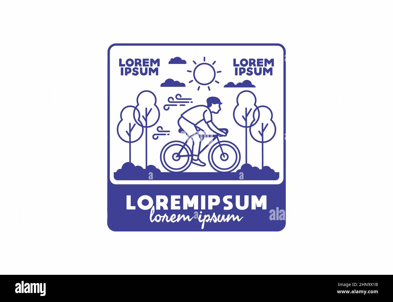 illustration badge of riding bicycle design Stock Vector Image & Art ...