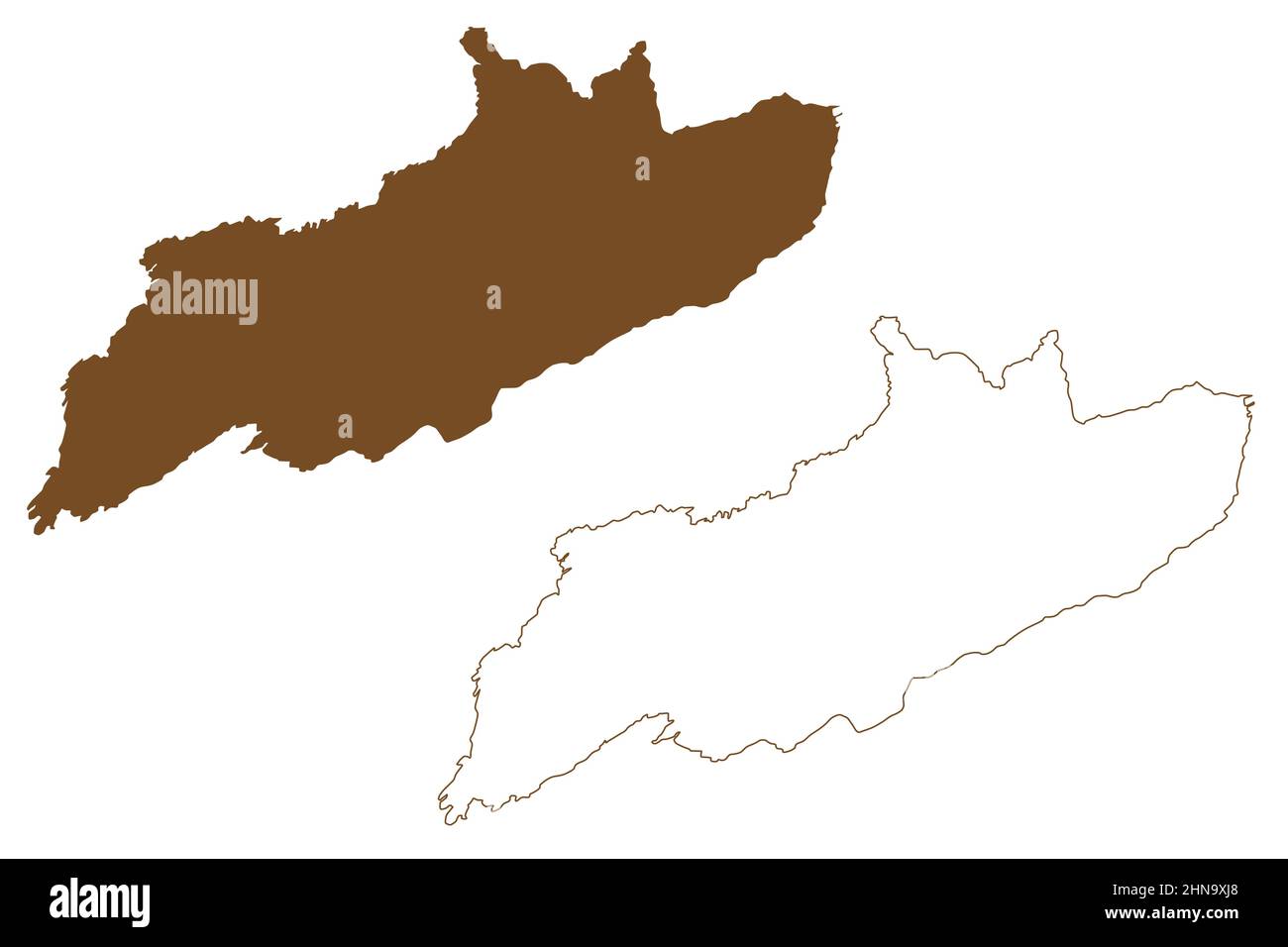 Valentia island (Republic of Ireland) map vector illustration, scribble ...
