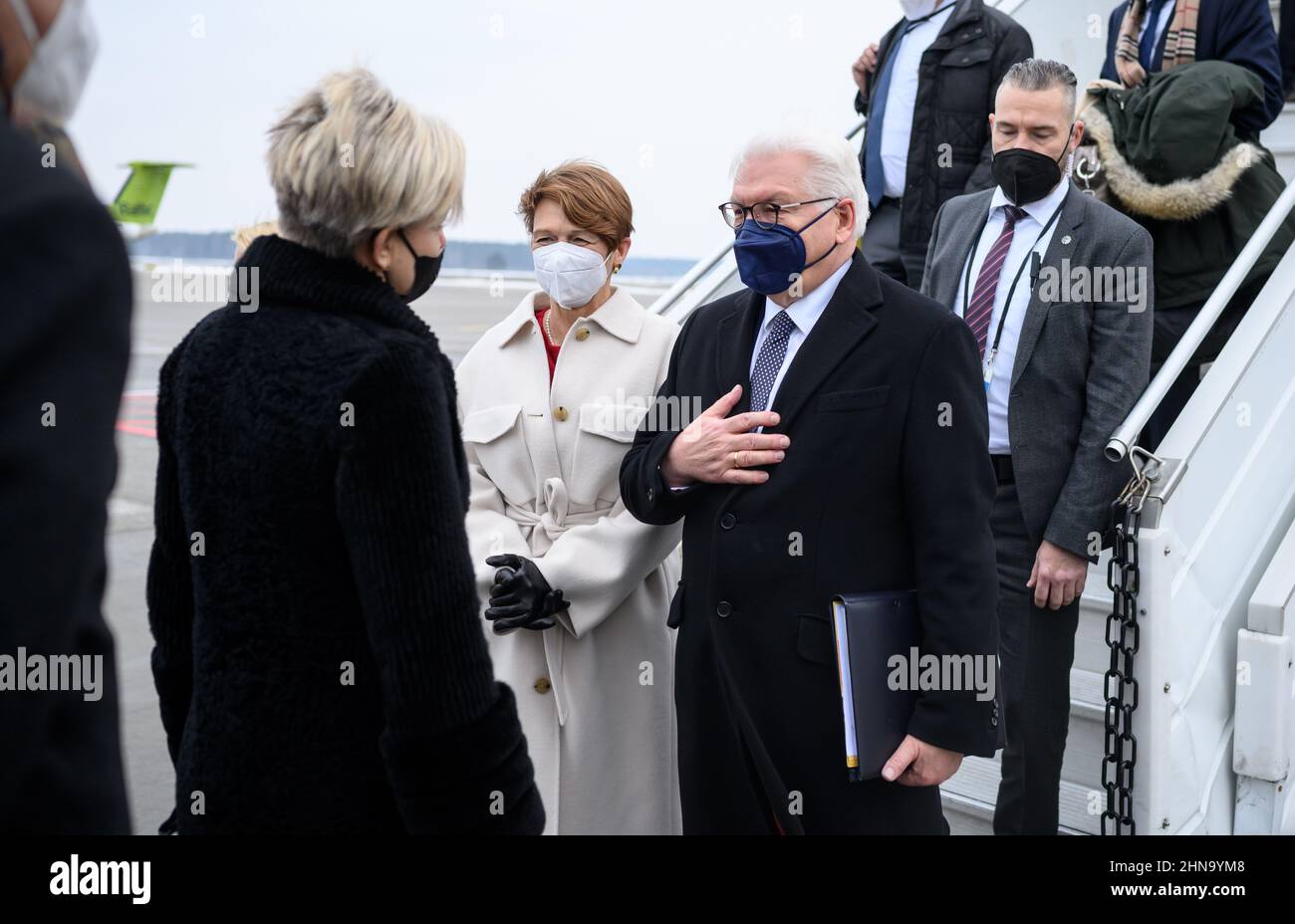 Riga, Latvia. 15th Feb, 2022. German President Frank-Walter Steinmeier ...