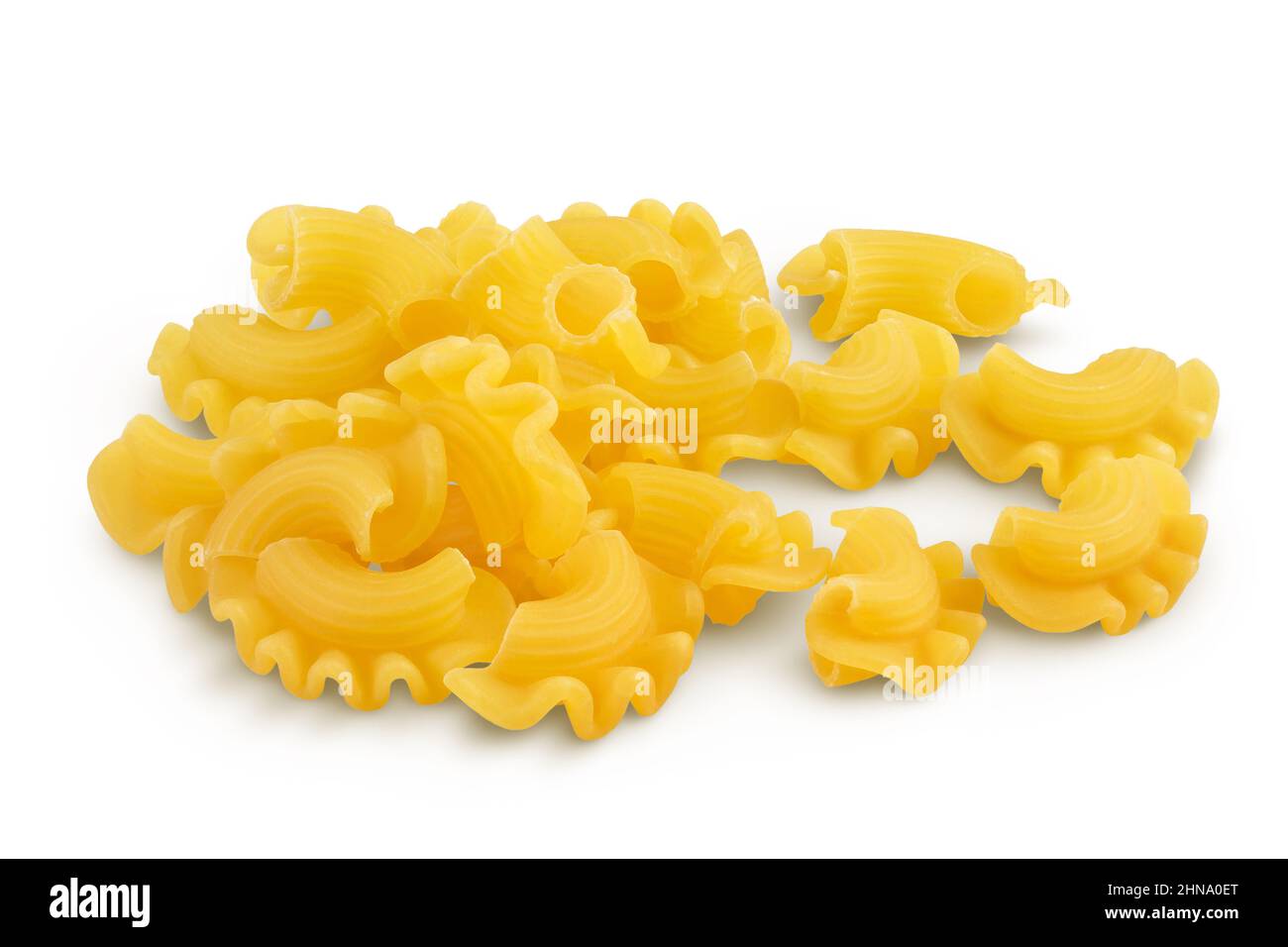 Pasta cornetti creste macaroni isolated on white background with ...