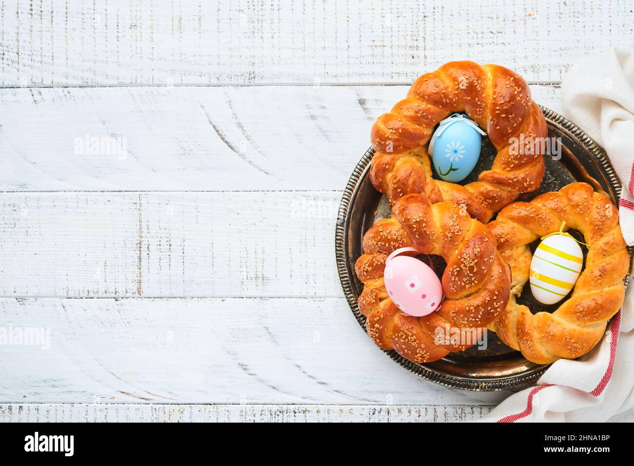 Spanish Easter cake. Traditional mona de pascua typical in Spain with ...