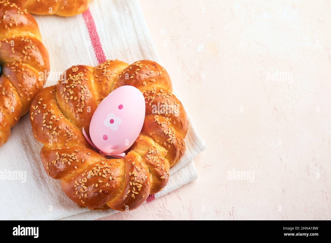 Spanish Easter cake. Traditional mona de pascua typical in Spain with ...