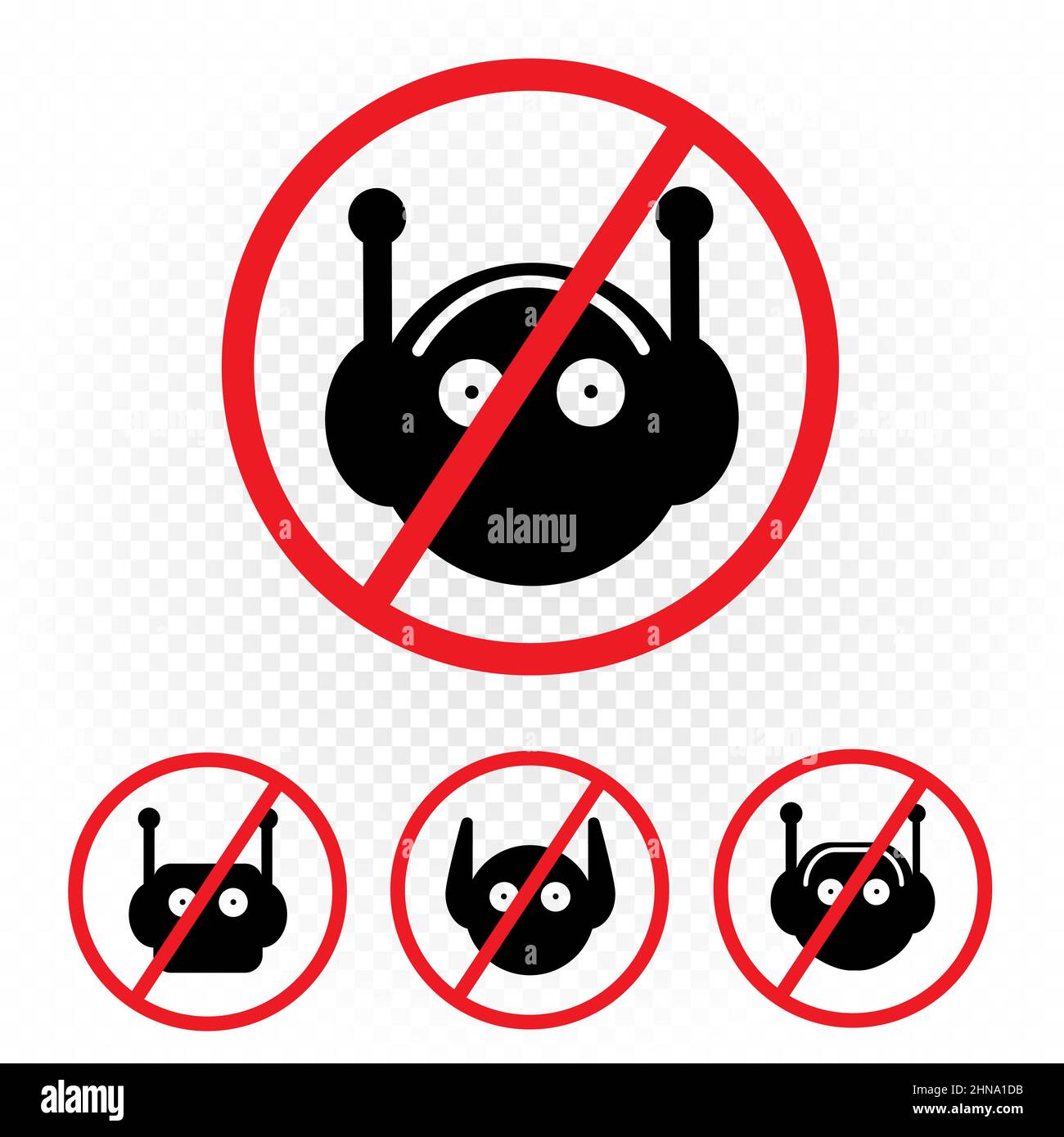 bots prohibited sign symbol no bot icon set Stock Vector Image & Art ...