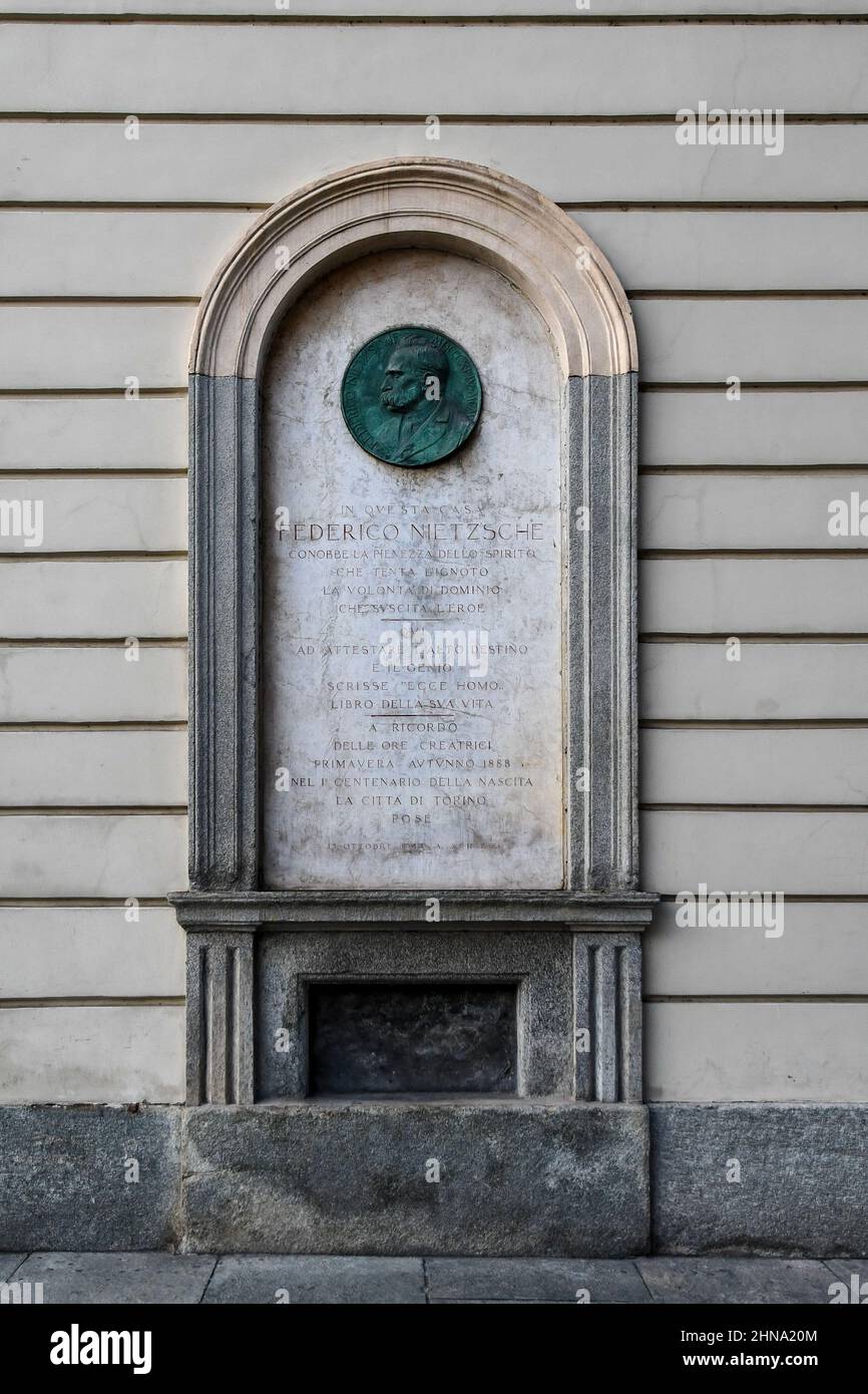 Memorial headstone to the German philosopher Friedrich Nietzsche, who ...