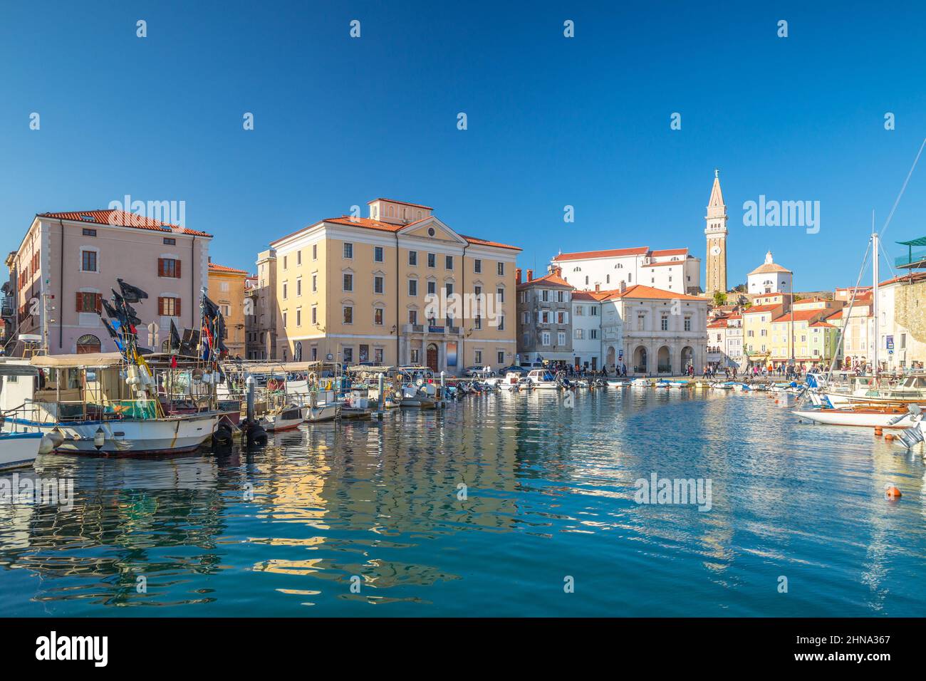 Piran town on Adriatic sea, one of major tourist attractions in ...