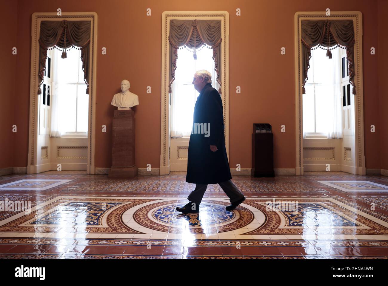 Senate Minority Leader Mitch McConnell, walks to his office as he ...