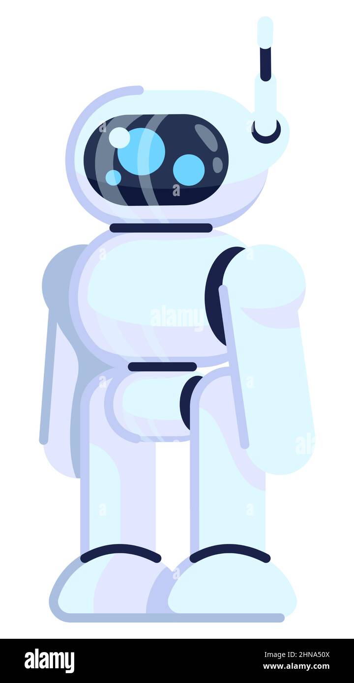 Service robot semi flat RGB color vector illustration Stock Vector ...