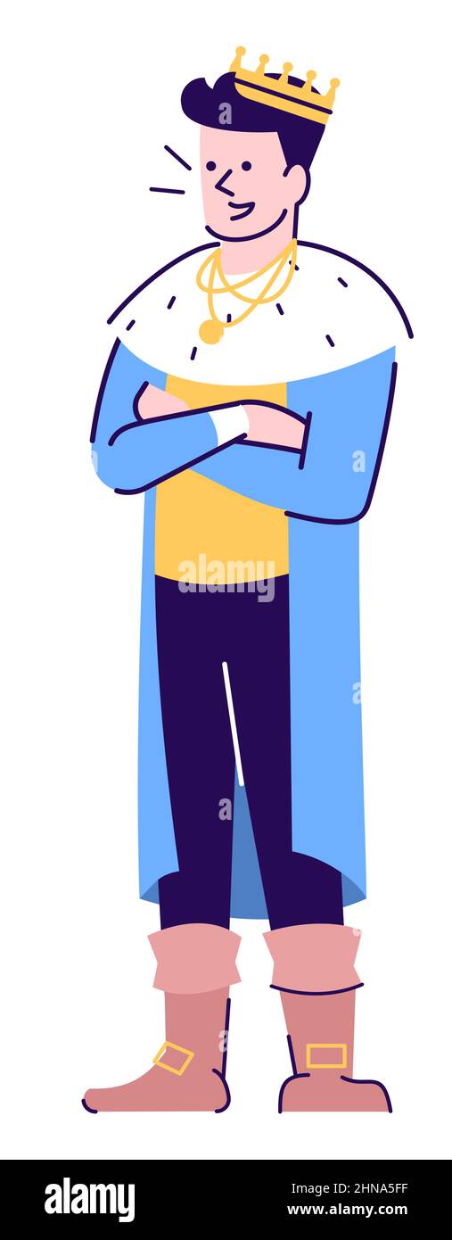 Medieval prince semi flat RGB color vector illustration Stock Vector ...
