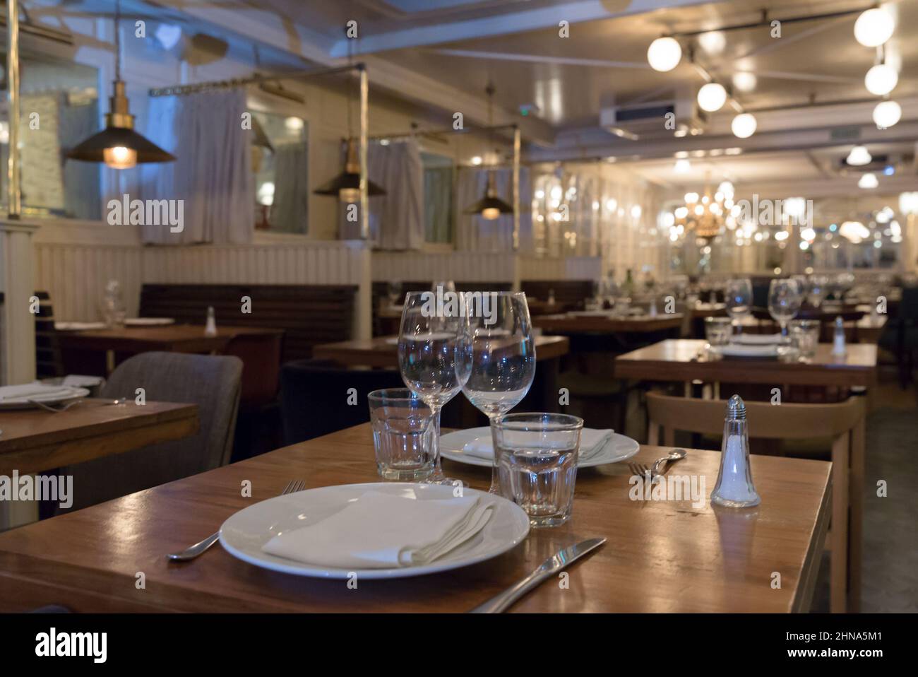 Illustration of empty luxurious restaurant Stock Photo - Alamy
