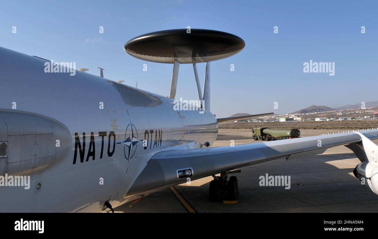 Gran Canaria Airport Spain OCTOBER, 21, 2021 Distinctive rotating radar ...