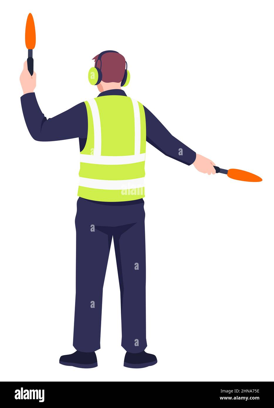 Aviation career semi flat RGB color vector illustration Stock Vector ...