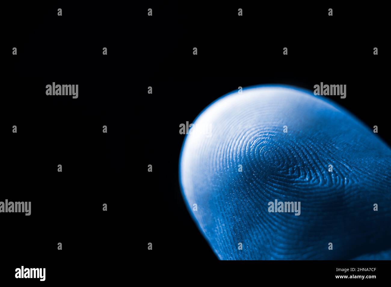 Close-up of blue color fingerprint texture of finger skin Stock Photo ...