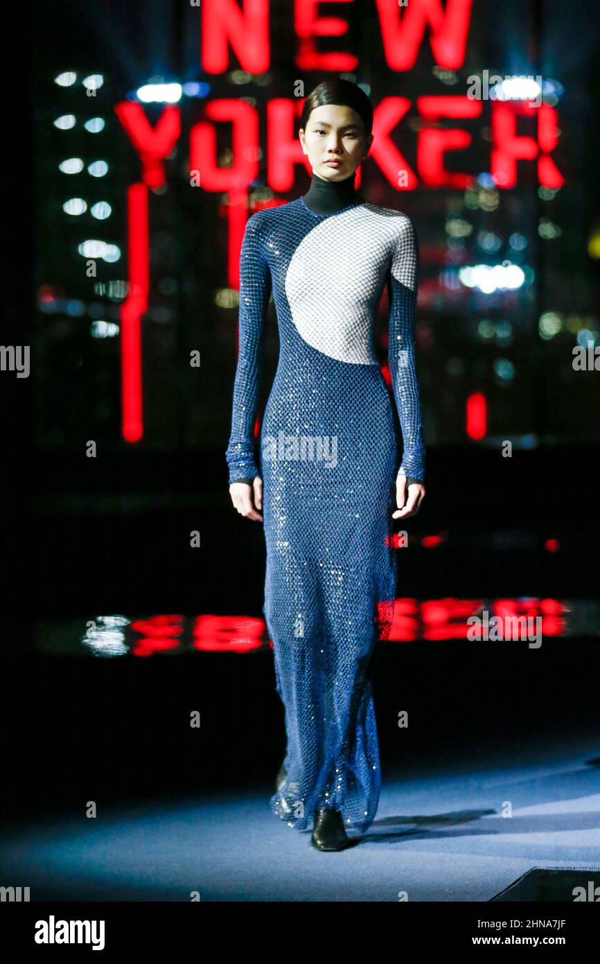 A model walks on the runway at the Tory Burch fashion show during Fall ...