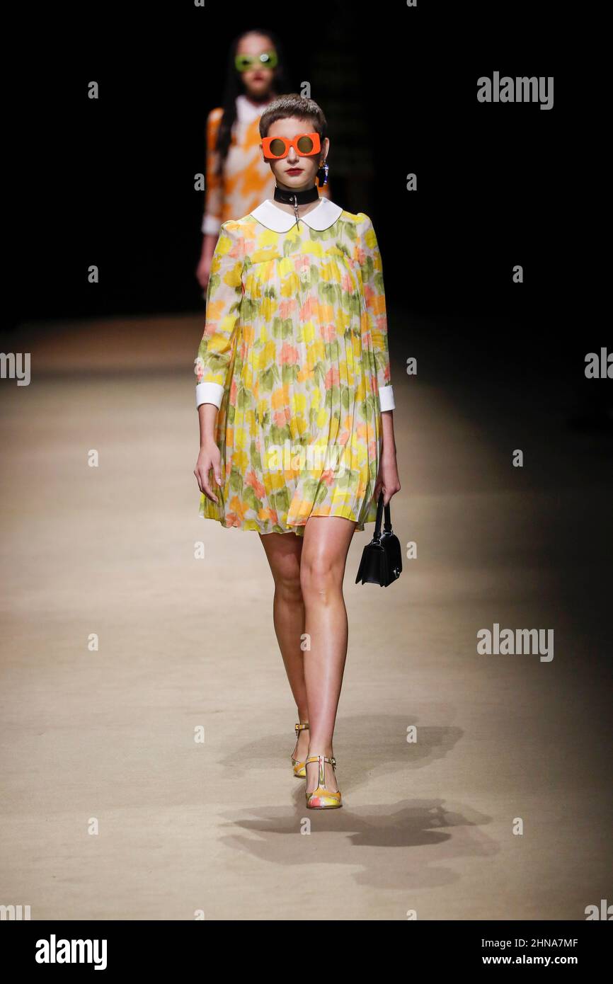 Model Emily Kasten walks on the runway at the Coach fashion show during ...