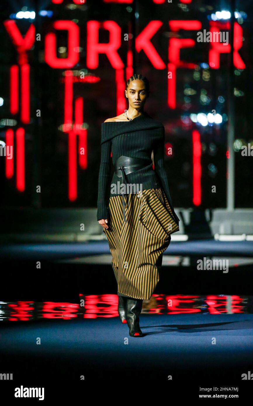 A model walks on the runway at the Tory Burch fashion show during Fall ...