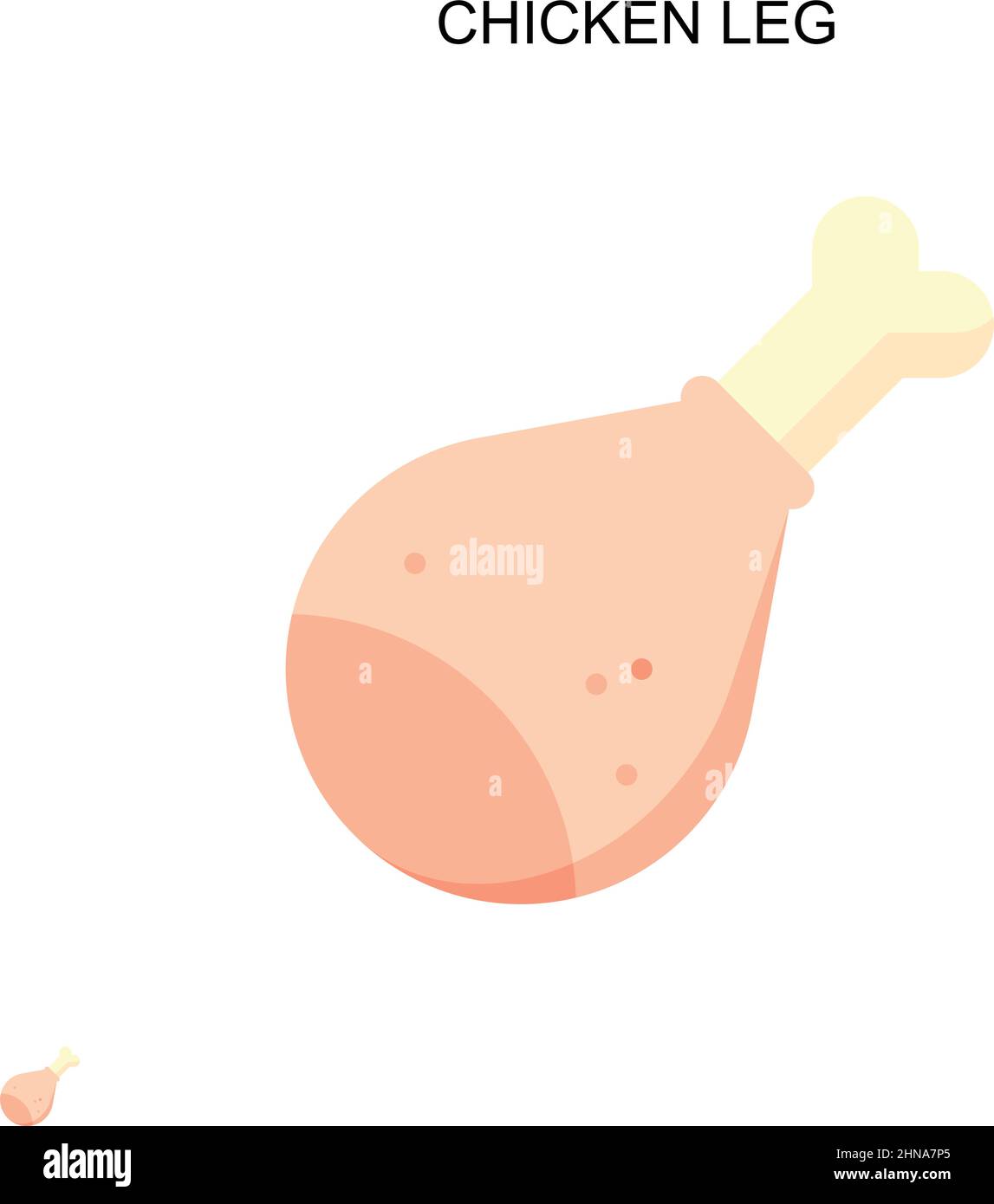 Chicken leg Simple vector icon. Illustration symbol design template for ...