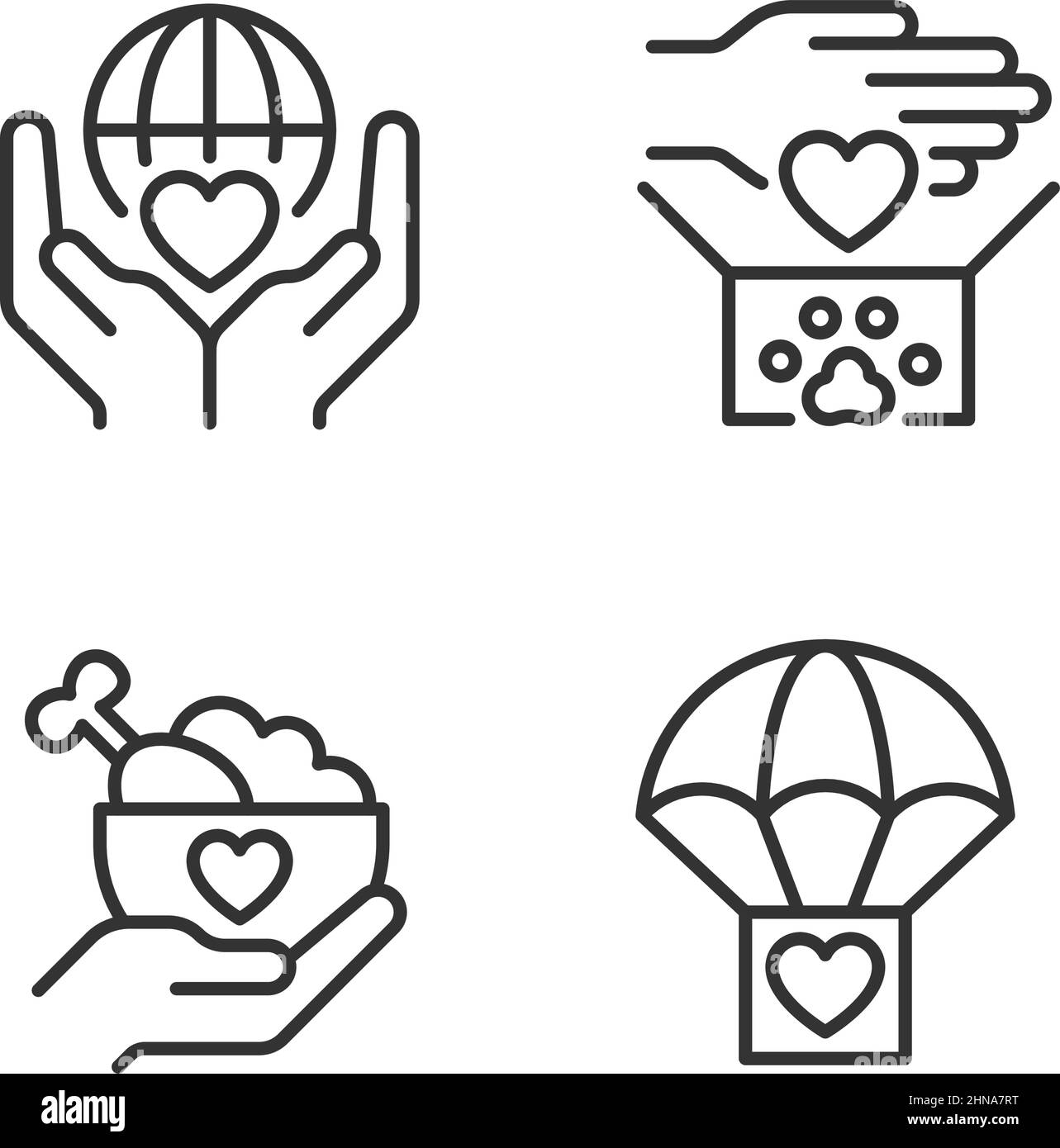 Helping others pixel perfect linear icons set Stock Vector Image & Art ...