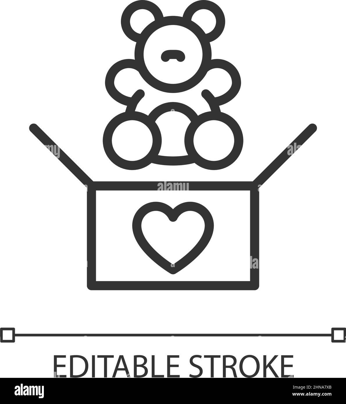 Donation box icon outline Black and White Stock Photos & Images - Alamy