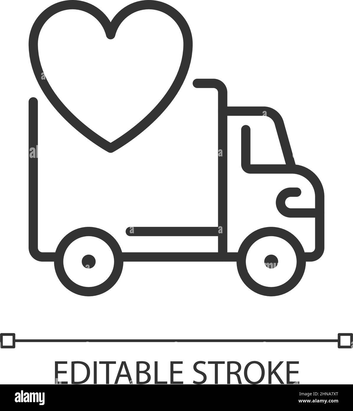 Vehicle donation pixel perfect linear icon Stock Vector Image & Art - Alamy