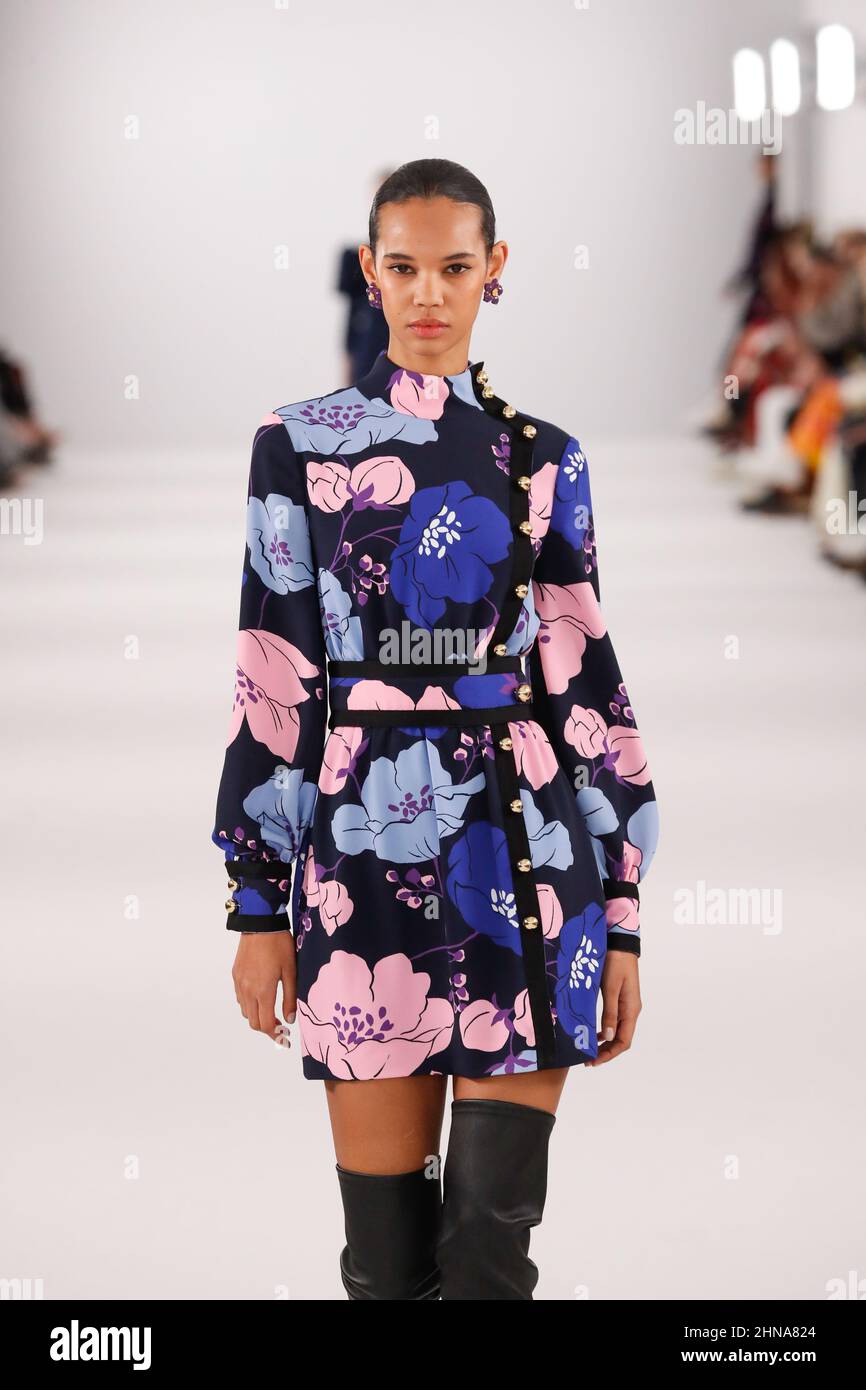 A model walks on the runway at the Carolina Herrera fashion show during ...