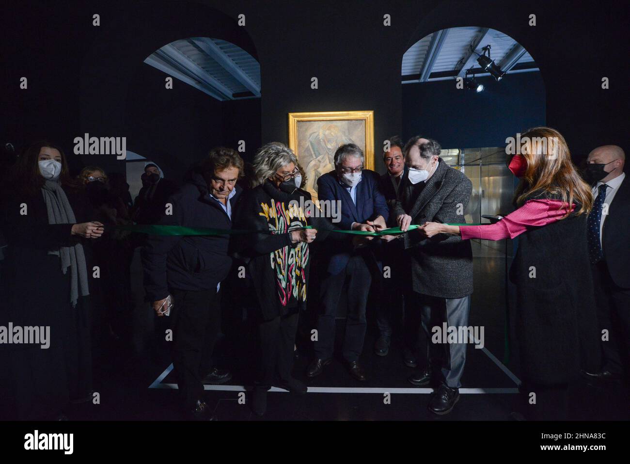 Rhinoceros Gallery, Rome, Italy, February 14, 2022, The ribbon cutting ...