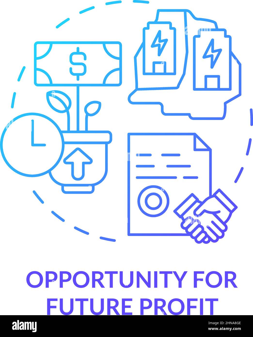 Opportunity for future profit blue gradient concept icon Stock Vector ...