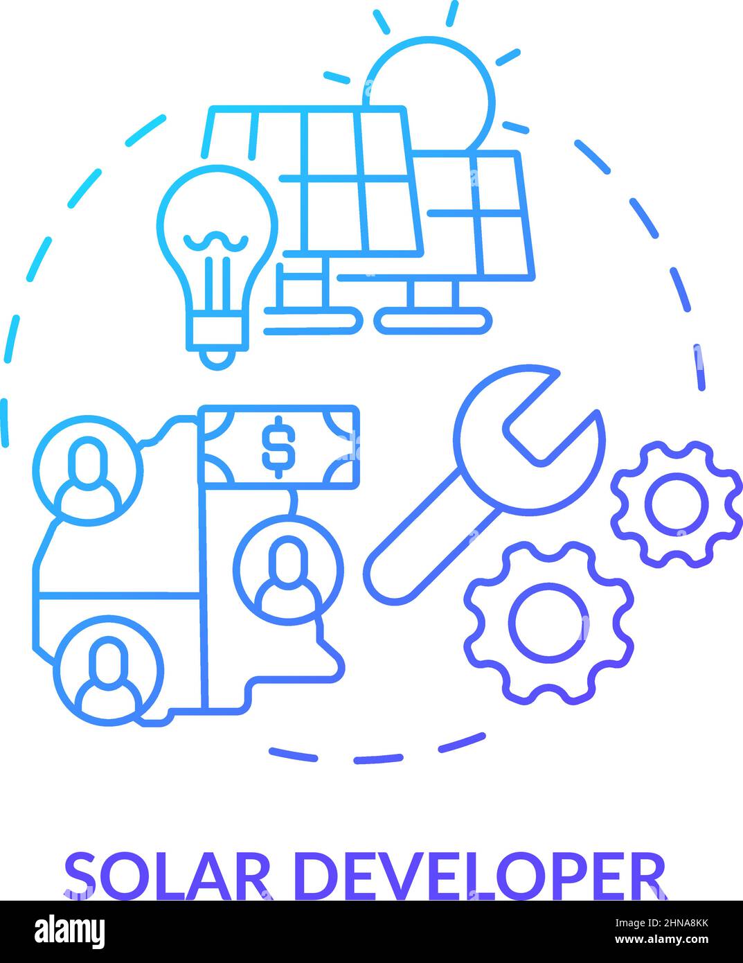 Solar developer blue gradient concept icon Stock Vector Image & Art - Alamy