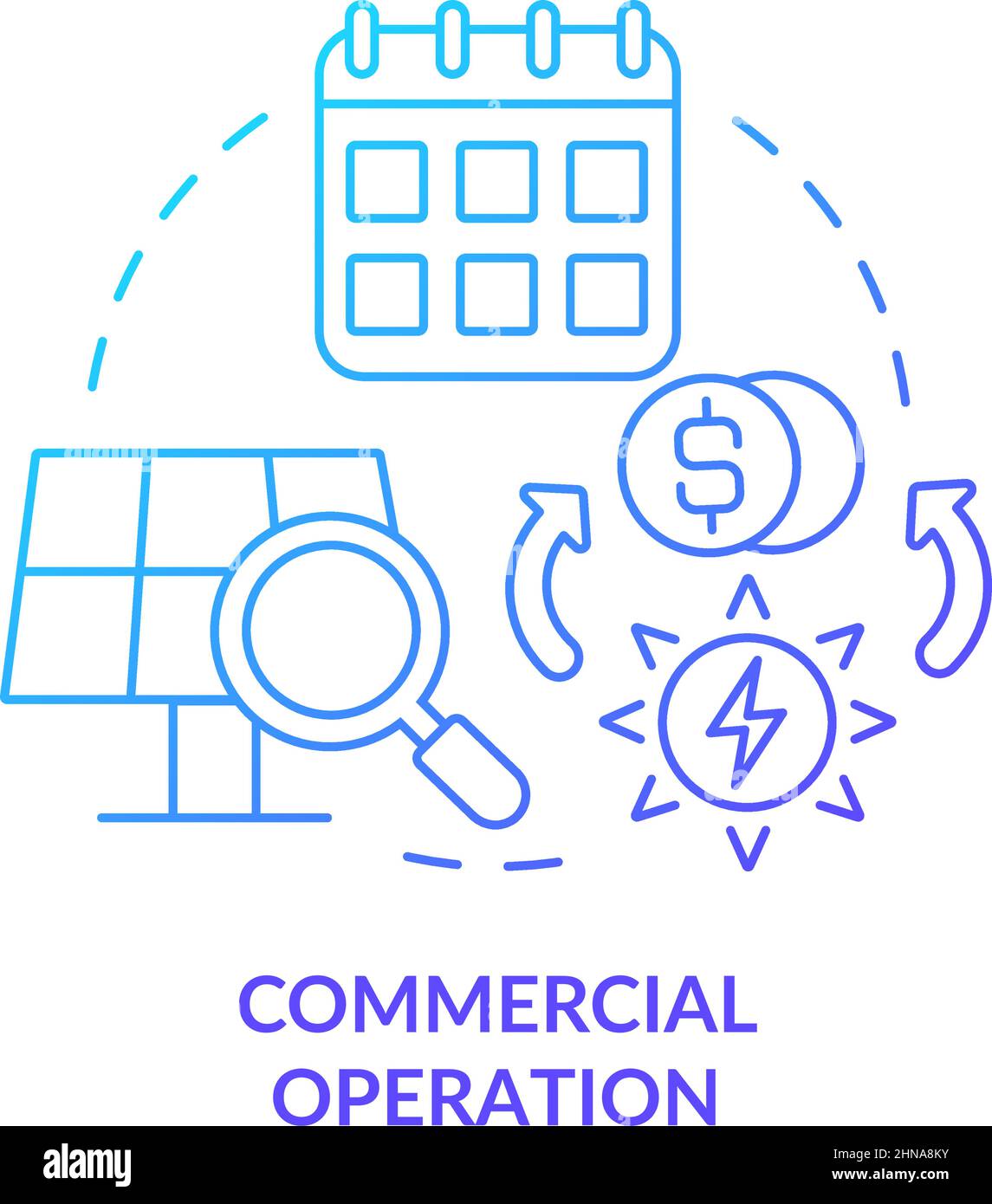 Commercial operation blue gradient concept icon Stock Vector Image ...