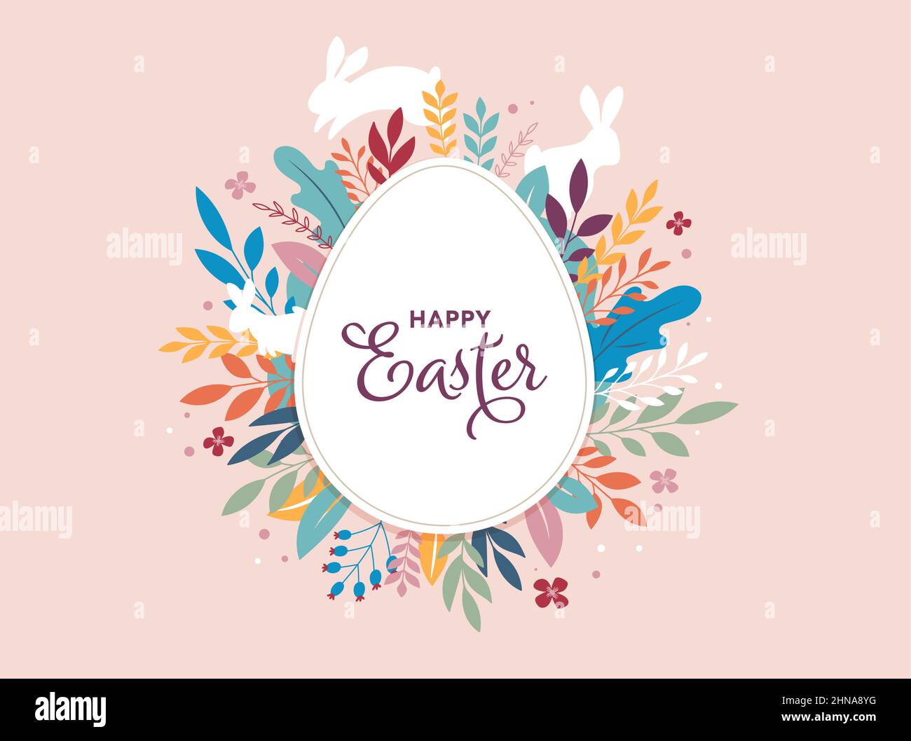 Happy Easter banner, poster, greeting card. Trendy Easter design with ...