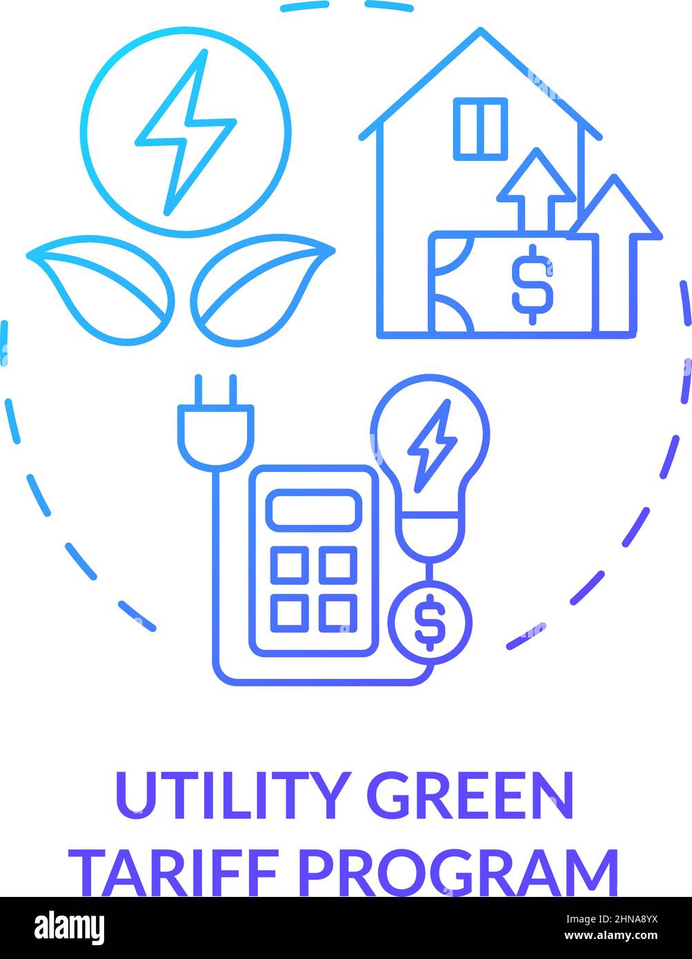 Utility Green Tariff program blue gradient concept icon Stock Vector Image & Art - Alamy