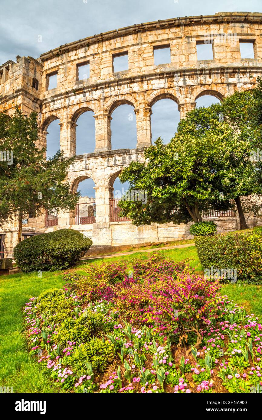 The Roman Arena in Pula, Croatia, Europe Stock Photo - Alamy
