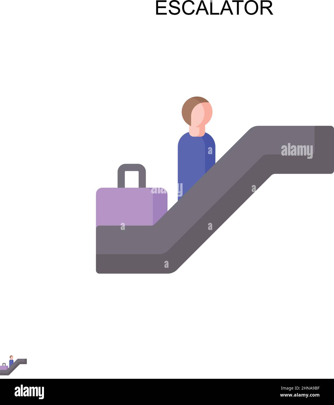 Escalator Simple vector icon. Illustration symbol design template for ...