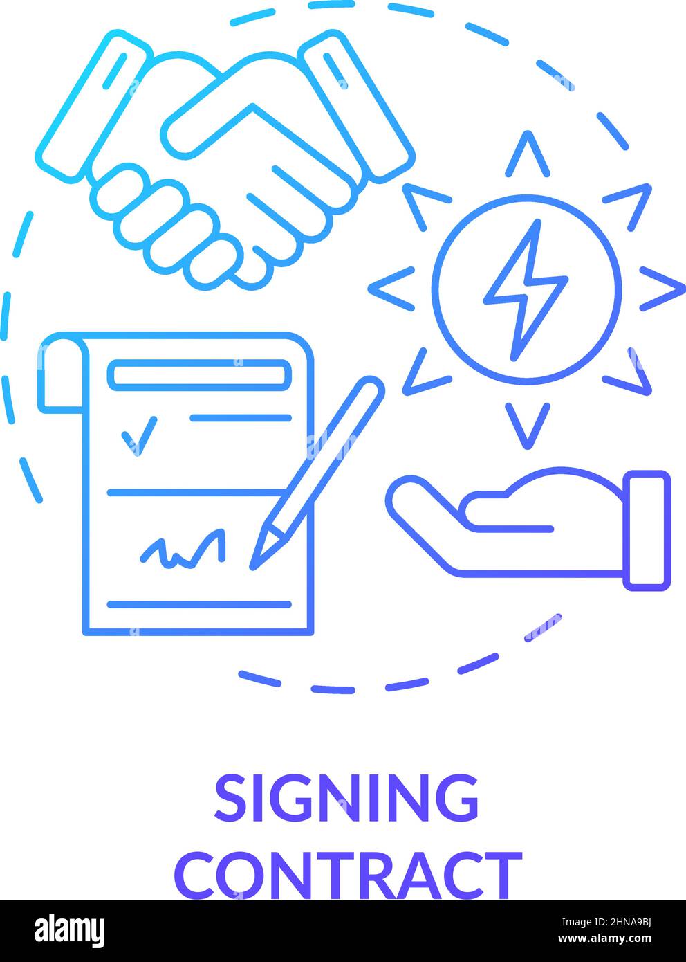 Signing contract blue gradient concept icon Stock Vector Image & Art ...