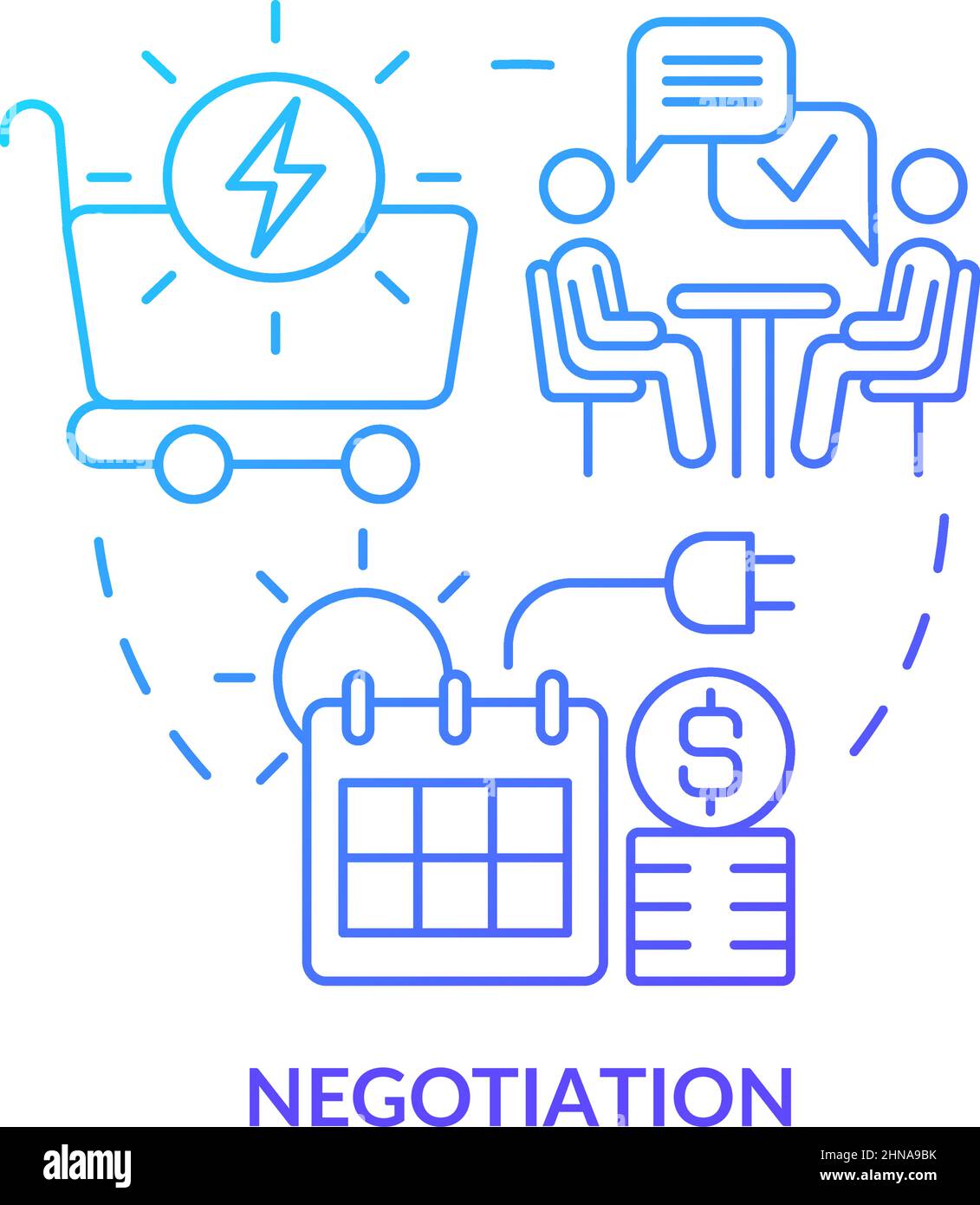 Negotiation blue gradient concept icon Stock Vector Image & Art - Alamy